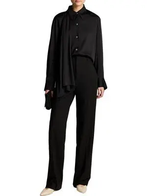 Vince Vince Elsa Fine Suiting High-Rise Straight-Leg Trouser Black