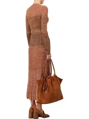 Zimmermann Mouline Rib Wrap Top - Chocolate Multi