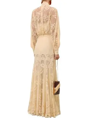 Zimmermann Valiant Panelled Maxi Skirt - Sand