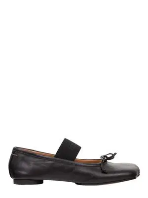 MAISON MARGIELA MM6 Maison Margiela Black Calfskin Ballet Flats With Anatomic Numbers Motif
