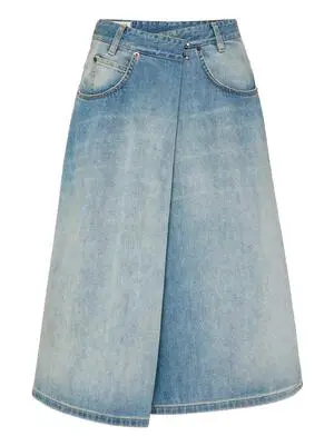 MAISON MARGIELA Wrap-style Denim Skirt - Blue