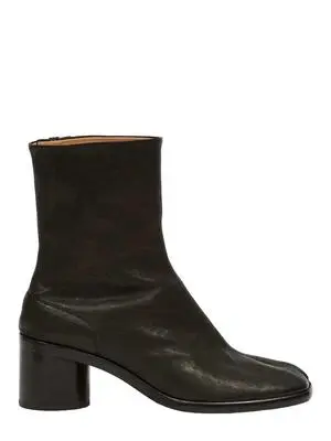 MAISON MARGIELA Tabi Leather Ankle Boots - Black