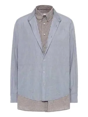 MAISON MARGIELA Double-layered Checked Shirt - Grey