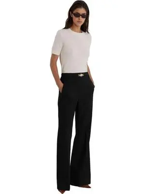 REISS Leona Flared Knot-hardware Belted Trousers - Black