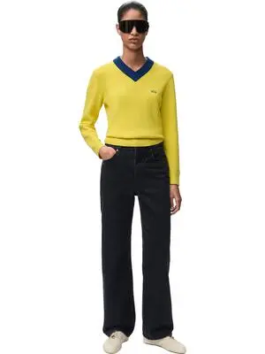 Loewe Anagram Embroidered Straight Leg Jeans - Black