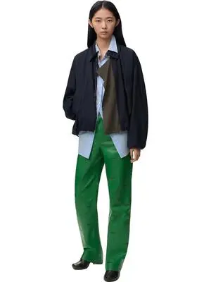 Loewe Shirt In Striped Wool With Draped Silhouette - Blue/white