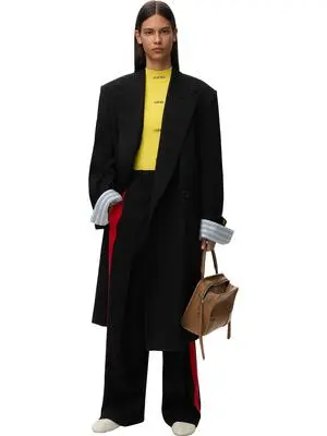 Loewe High Neck Ribbed Viscose Blend Top With All-over Embroidery - Yellow