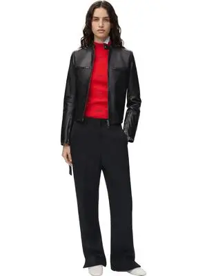 Loewe Biker Jacket In Nappa Lambskin - Black