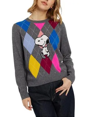 Chinti & Parker Wool-cashmere Snoopy Argyle Sweater - Multi