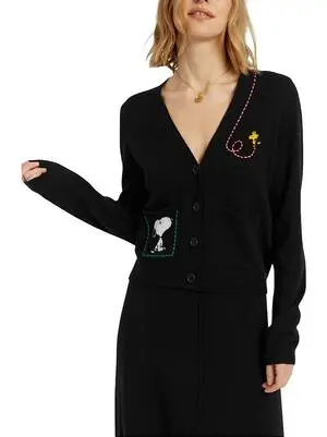 Chinti & Parker Chinti & Parker Wool-Cashmere Snoopy Pocket Cardigan Black