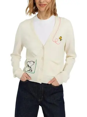 Chinti & Parker Chinti & Parker Wool-Cashmere Snoopy Pocket Cardigan Cream