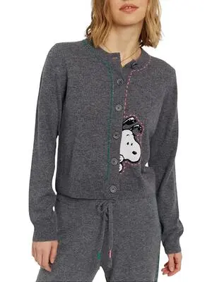 Chinti & Parker Wool-cashmere Snoopy Peep Cardigan - Grey