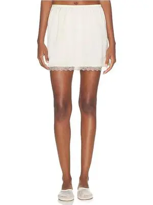 LESET Lace Mini Skirt - Creme