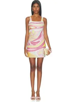 OCEANUS Mare Wave Mini Dress - Pink