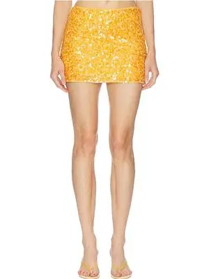 CAMILA COELHO Sequined Mini Skirt - Maize