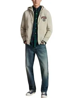 Polo Ralph Lauren Logo-embroidered Zip-up Hoodie - Grey