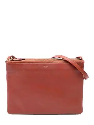 Celine Large Lambskin Trio Crossbody Bag - Red