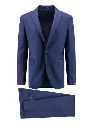 Tagliatore Brooch-detail Wool Suit - Blue