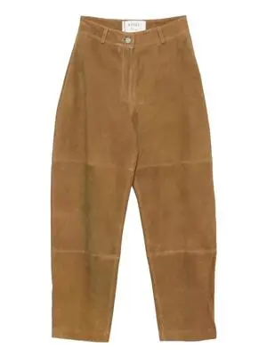 RÓHE Suede Panelled Trousers - Brown