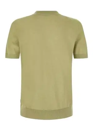BOSS Umauro Virgin-wool Ribbed-trim T-shirt - Green