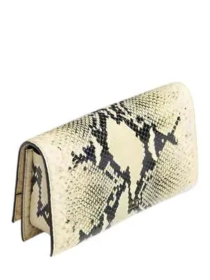 Khaite Python-embossed Sculpted Clutch Bag - Neutrals