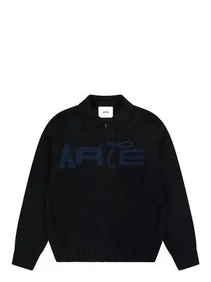 ARTE ANTWERP Logo Patch Zip-up Sweater - Black