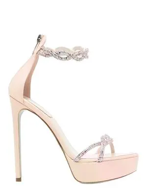 Rene Caovilla 130mm Braid Fondant Sandals - Neutrals
