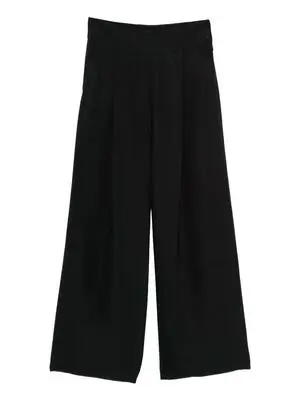 Emporio Armani Pleated Wide-leg Trousers - Black