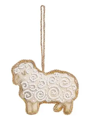KATIE LARMOUR Bead-embellished Sheep Tree Decoration - Brown