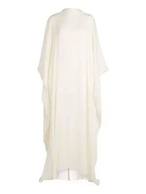 ABADIA Chiffon High-neck Kaftan - Ivory