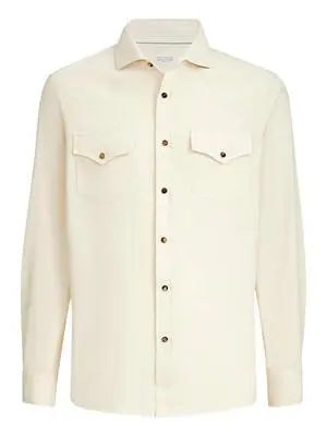 Brunello Cucinelli Cotton Western Shirt - Yellow