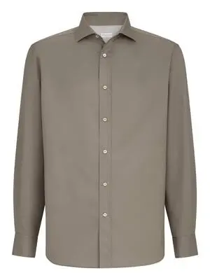 Brunello Cucinelli Cotton Twill Garment-dyed Shirt - Brown