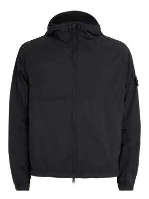 Stone Island Nylon Stretch-tc Hooded Jacket - Black