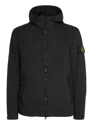 Stone Island Nylon Crinkle Reps Hooded Jacket - Black
