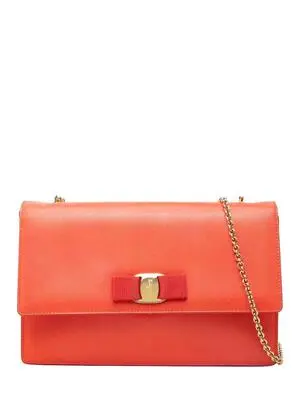 FERRAGAMO Vara Bow Chain Crossbody Bag - Orange