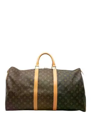 LOUIS VUITTON Monogram Keepall 55 Travel Bag - Brown