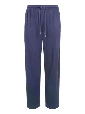 Giorgio Armani Crinkled Drawstring Trousers - Blue