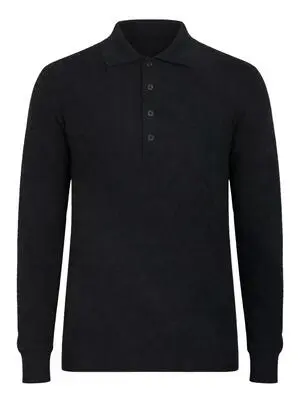 PAOLO PECORA Textured Polo Shirt - Blue