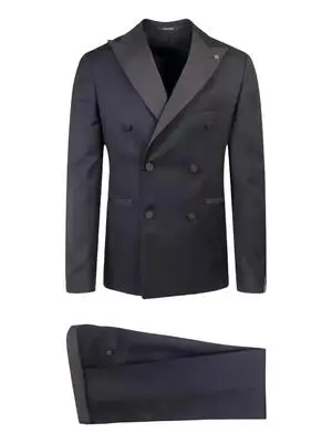 Tagliatore Double-breasted Wool Tuxedo - Black