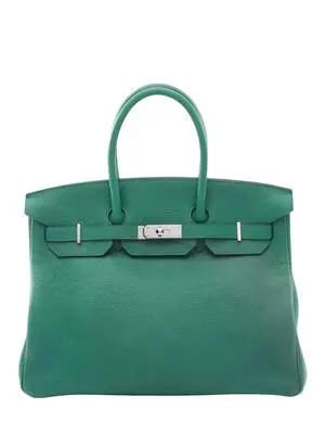 Hermès 2018 Clemence Birkin Retourne 35 Handbag - Green