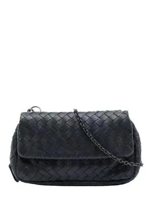 Bottega Veneta Mini Nappa Expandable Chain Flap Crossbody Bag - Black