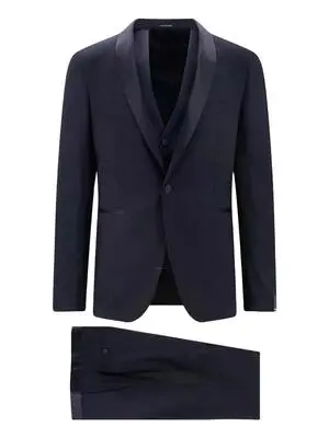 Tagliatore Wool Tuxedo Suit - Blue