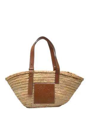 Loewe Loewe Raffia Anagram Basket Tote Bag Brown