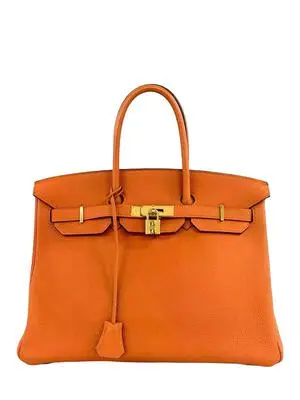 Hermès Clemence Birkin 35 Handbag - Orange