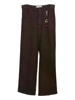 SONG FOR THE MUTE Wide-leg Brushed-finish Trousers - Brown