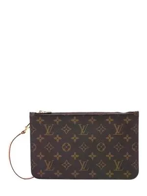 LOUIS VUITTON Monogram Canvas Pouch Clutch Wristlet - Brown