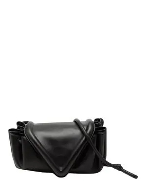 Bottega Veneta Small Lambskin Beak Crossbody Bag - Black