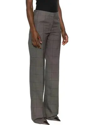 MUGLER Houndstooth Tailored Trousers - Grey