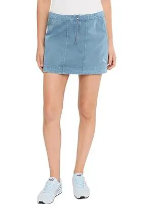 PUMA Future Archive Washed Twill Mini Skirt - Blue