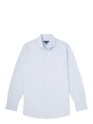 Peter Millar Excursionist Flex Slim-fit Striped Cotton-blend Shirt - Blue
